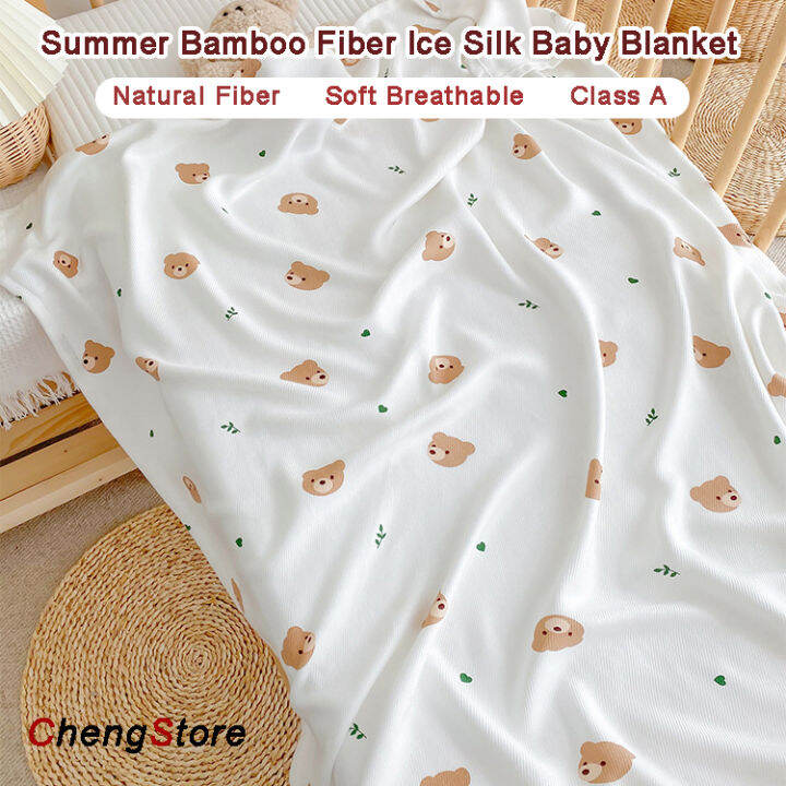 Bamboo Fiber Ice Silk Baby Blanket Summer Cool Nap Towel Breathable Thin Kids Quilt Sleeping ...