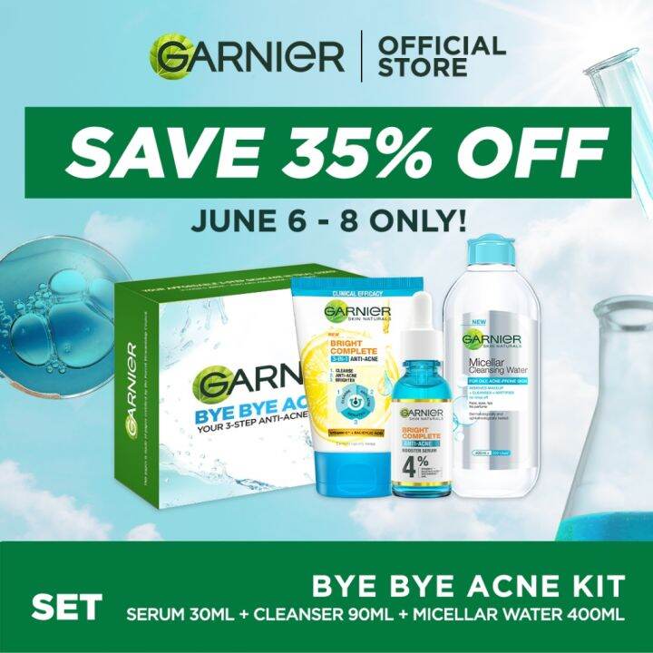 Garnier Bye Bye Acne Kit: Bright Complete Anti-Acne Serum Anti-Acne ...
