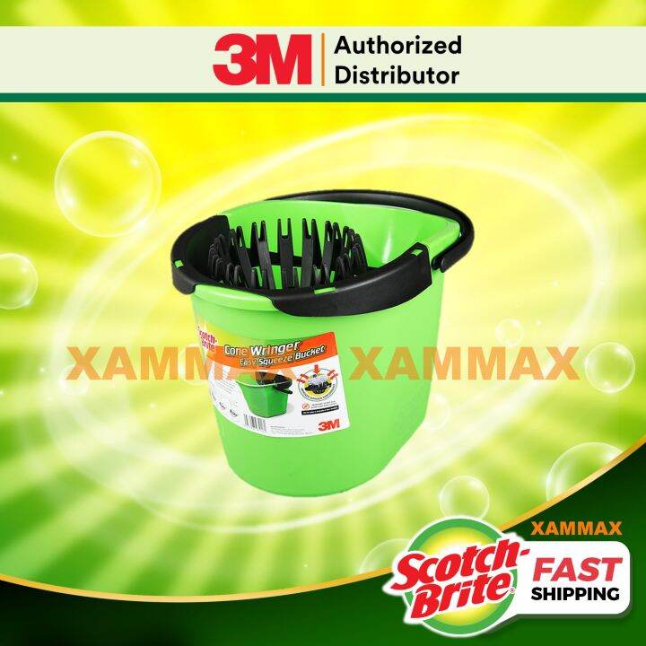 3M Scotch Brite - Cone Wringer Bucket With Easy Squeeze Mop Cleaner ...