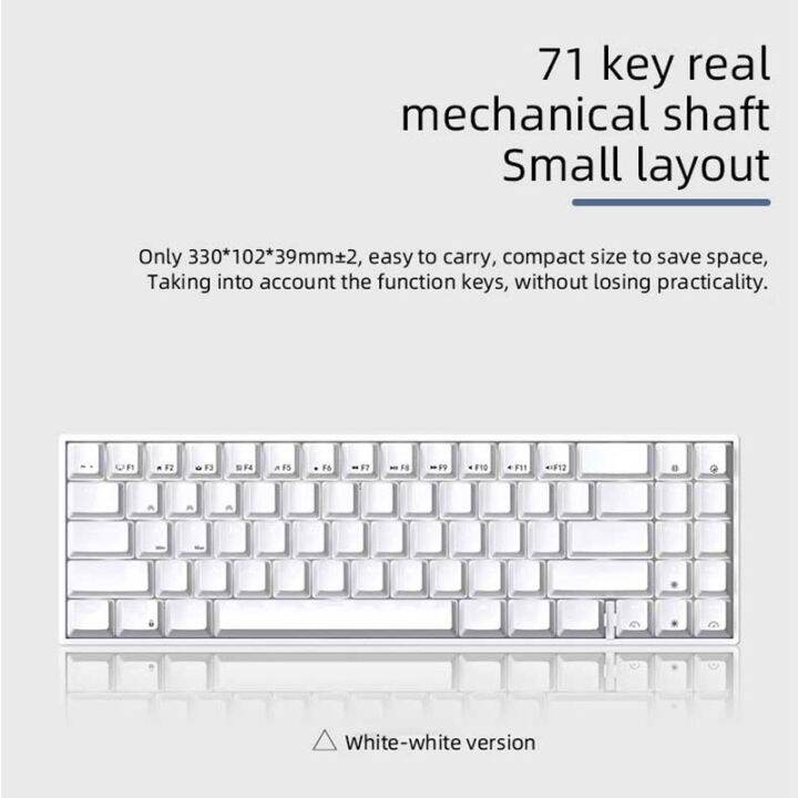 RK71 mechanical keyboard 71 Keys Three modes Hot Swappable non-RGB ...