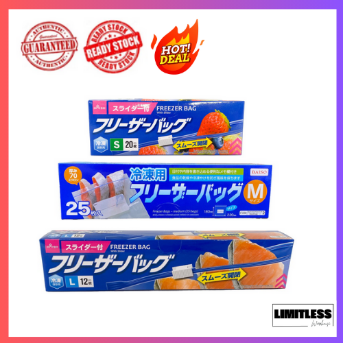 DAISO Freezer Bag With Slider S/M/L | Lazada