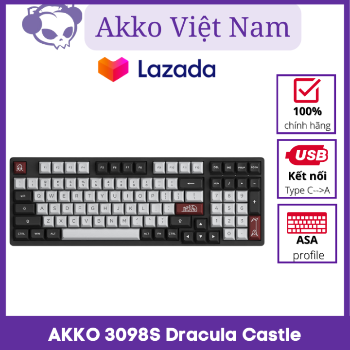 Bàn phím AKKO 3098S Dracula Castle (Hotswap / Foam tiêu âm / RGB / AKKO CS switch) | Lazada.vn