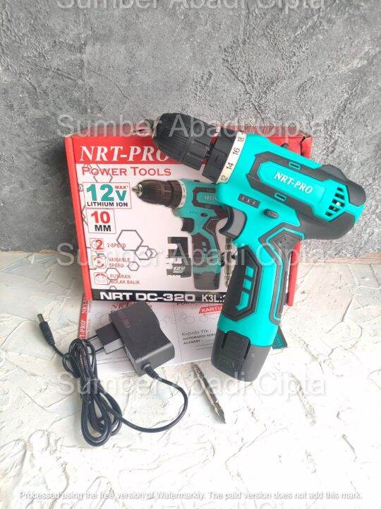 NRT PRO DC 320 12V Bor Beton Cordless Baterai Cas 10 MM 12 V DC320 ...