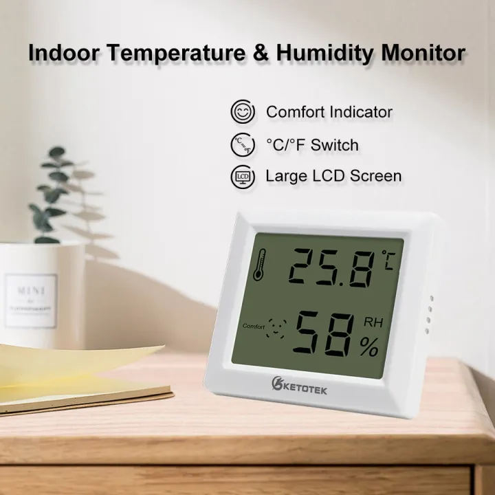 LCD Digital Thermometer Hygrometer Indoor Room Electronic Temperature ...