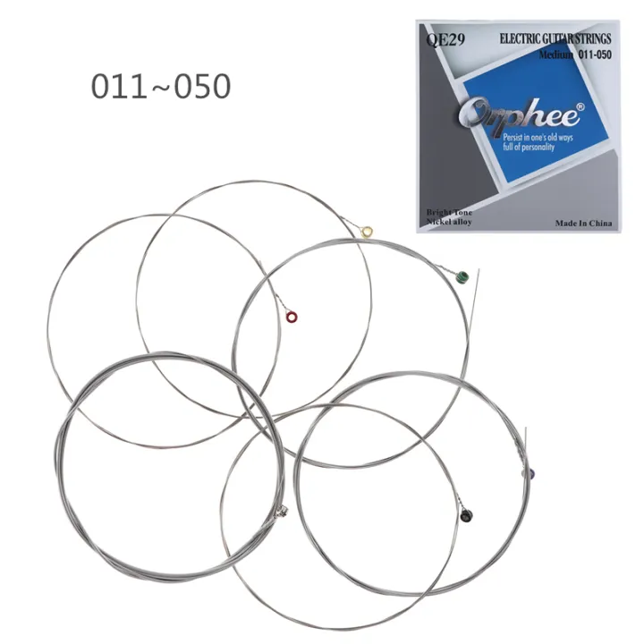 Alpee สายกีตาร์ไฟฟ้า6ชิ้น,ขนาดกลาง011-050โทนสีสว่าง | Lazada.co.th