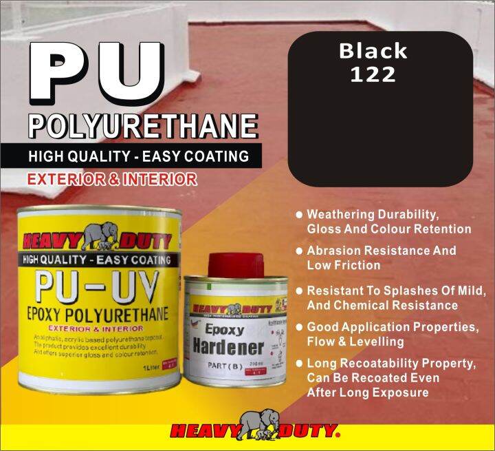 1L ( BLACK 122 ) PU POLYURETHANE / UV / HIGH QUALITY EASY COATING ...
