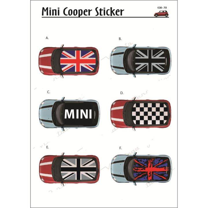 MINI COOPER STICKER Car roof sticker | Lazada
