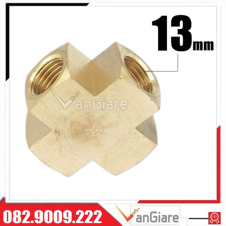 Nối thau 4 ngã ren trong, Thập ren trong, Đầu nối chia 4 ren trong 13mm | Lazada.vn