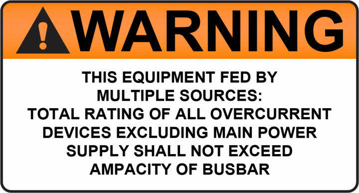 Solar PV Photovoltaic System Label Sign Warning This Equipment Fed By ...