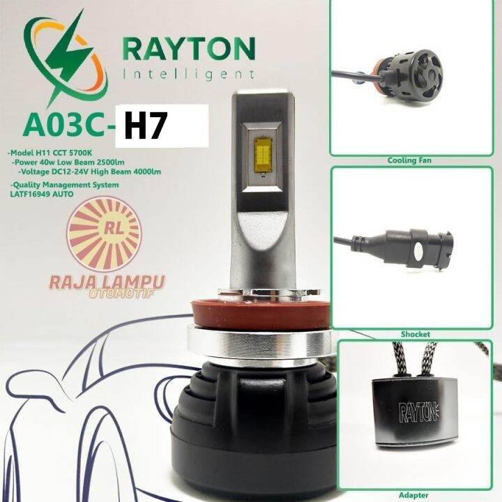LAMPU UTAMA MOBIL A03C SOKET H7 HEADLAMP ORIGINAL RAYTON GARANSI ...