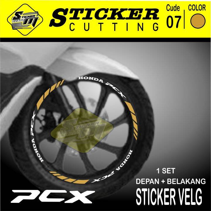 Stiker Cutting Velg Honda PCX 150 160 New Lis List Variasi Custom Set ...