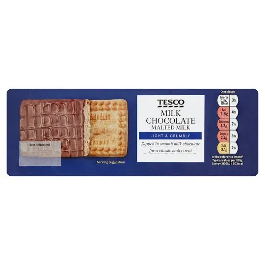 Tesco Milk Chocolate Malted Milk Biscuits 250g | Lazada