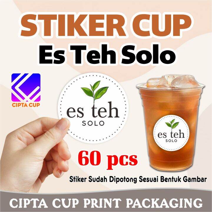 stiker label gelas cup es teh solo | Lazada Indonesia