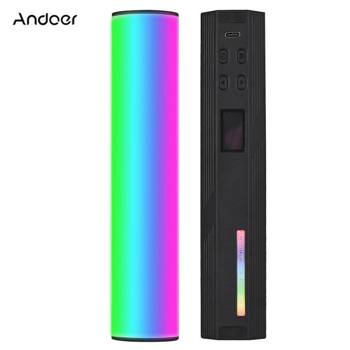 TDigitals Andoer W200RGB Portable LED Video Light Rechargeable RGB Fill Light 2500K-9000K ...