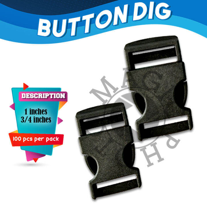 Magic photo00 ID Button Dig / Side Release (100 pcs per pack) || 1 inch ...
