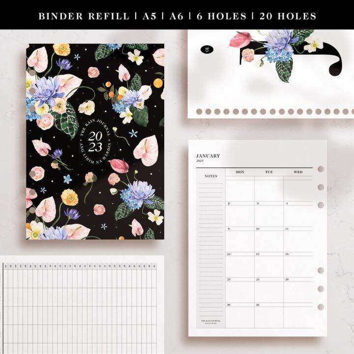 2023 Dated Planner - Binder Refill for A5 A6 Binder with 6-Holes and 20 ...
