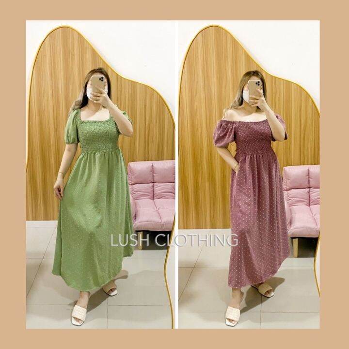 ¤ LUSH CLOTHING Elizabeth Swiss dot BKK inspired Maxi dress with pocket ...