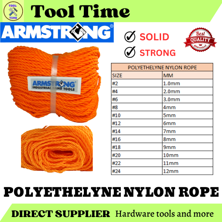 ARMSTRONG POLYETHELYNE NYLON ROPE 200MT/ROLLS | Lazada PH