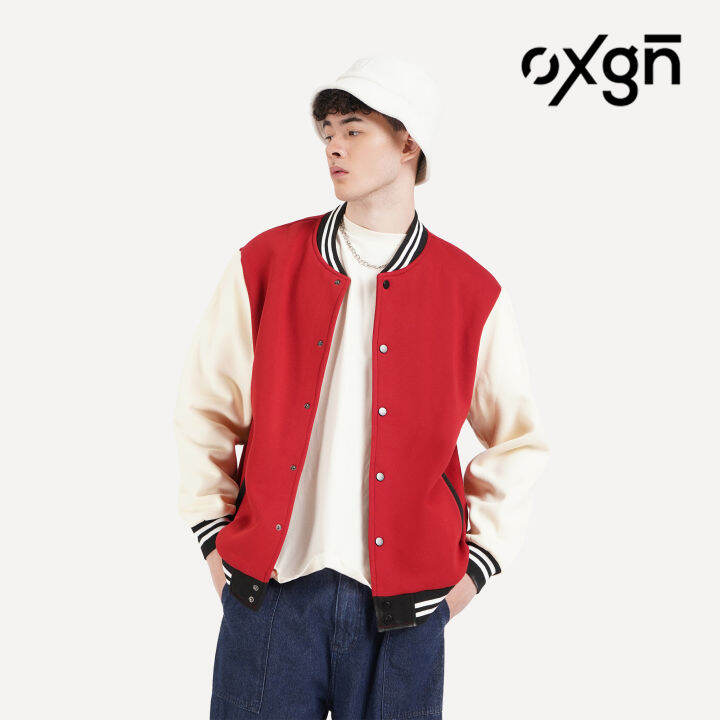 OXGN Bomber Jacket For Men (Maroon) | Lazada PH
