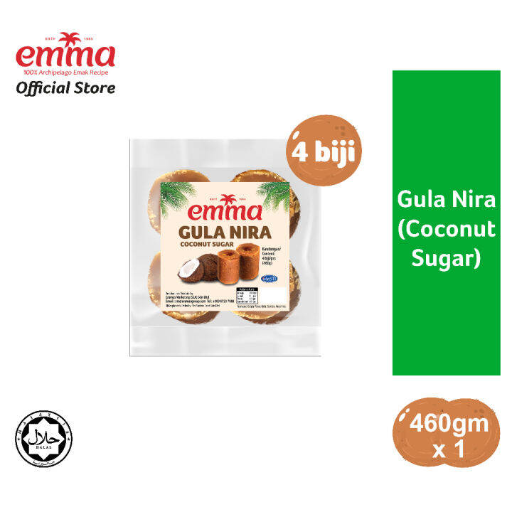Gula Nira Asli Coconut Sugar Emma 4 ketul 460g, Coconut Sugar | Lazada