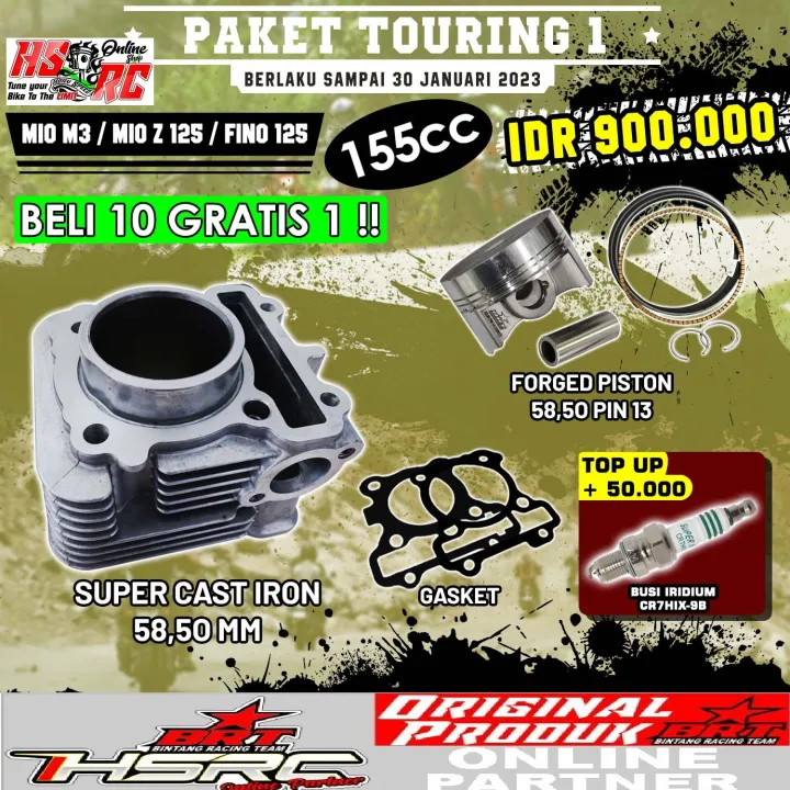 PAKET BORE UP Touring RACING BRT YAMAHA MIO M3 FINO 125 Fi Mio Z S ...