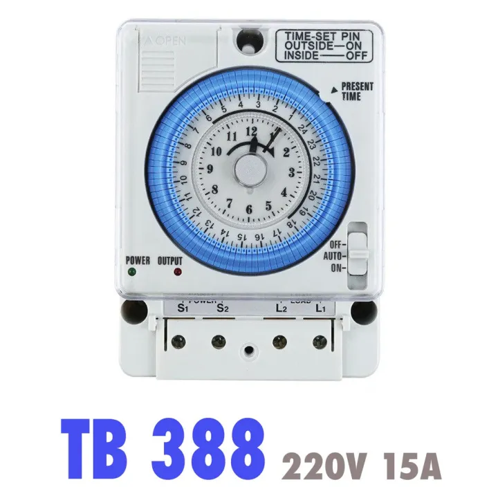 TME นาฬิกา TB 388 Timer Switch ตั้งเวลา 24 ชั่วโมง มีแบตเตอรี่สำรองไฟ ...