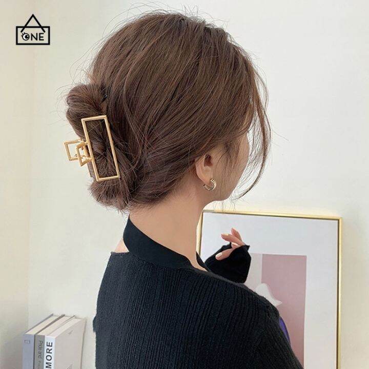 F.six Clip Headdress Temperament Simple Metal Texture Grasping The Back ...
