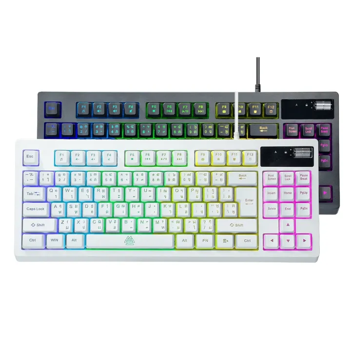 EGA Type K6 Mini RGB Gaming Keyboard TKL 80% Rubber Dome Switch คีบอร์ด ...