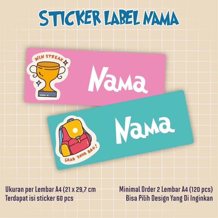 Stiker Nama Anak Lucu / Sticker Label Nama Karakter | Lazada Indonesia