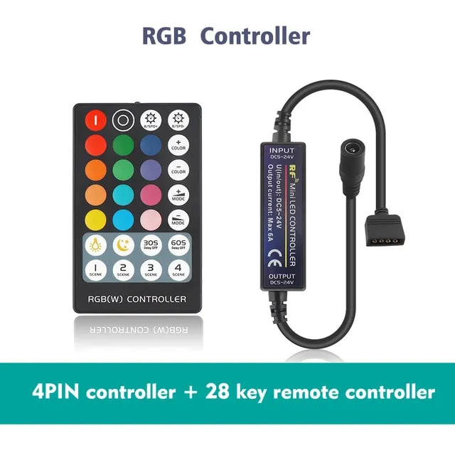 Mini Rf 17 / 28 Keys Led Strip Controller For Rgb/rgbw/rgbww/cct/rgbcct ...
