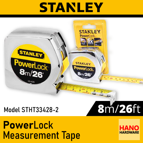 8m/26ft PowerLock Measurement Tape | Lazada