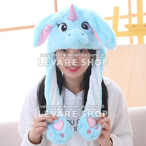 Bunny Hat - Topi Kuping Telinga Gerak Korea Kpop Karakter Kartun Lucu ...
