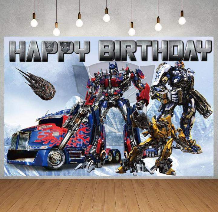 Transformers Theme Backdrop Birthday Banner Birthday Party Decoration ...