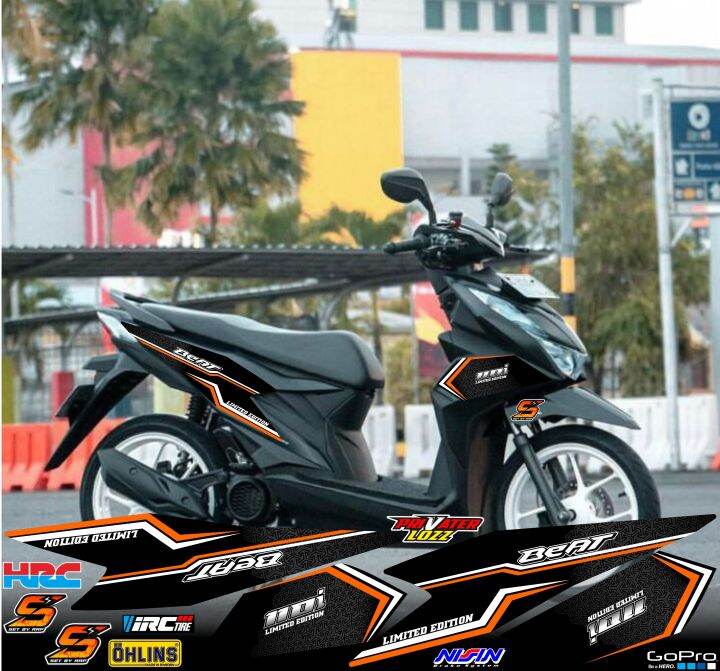 STRIPING/STICKER CUSTOM DESAIN HONDA BEAT DELUXE VARIASI MOTIF STYLIST ...