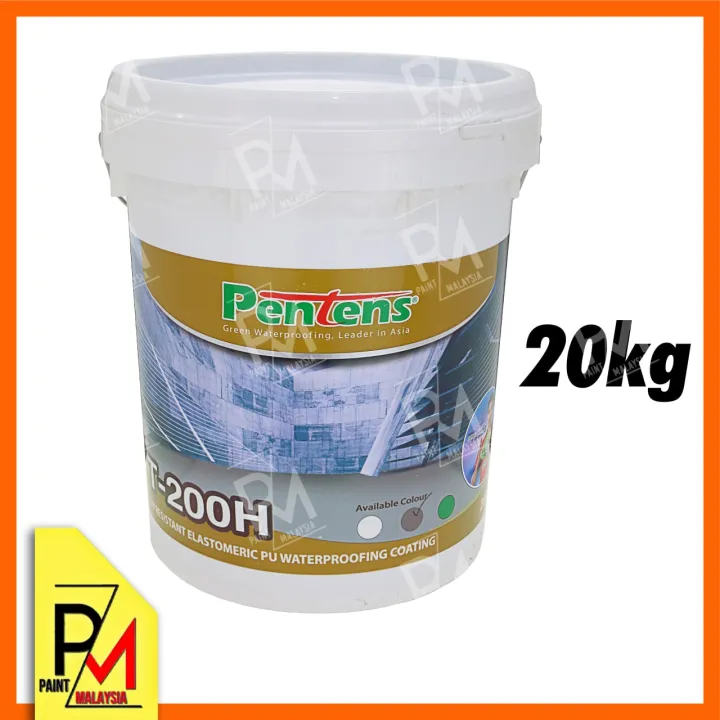 PENTENS T-200H 20KG UV Resistant Elastomeric PU Waterproofing Coating Pentens Grey Coating Kalis ...