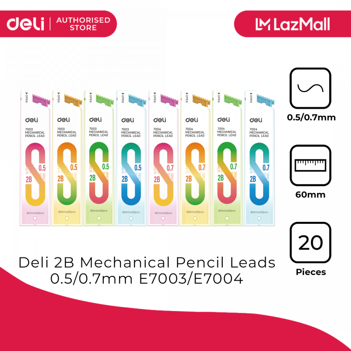 Deli 0.5mm 2B Mechanical Pencil Leads E7003 [79E7003] | Lazada PH