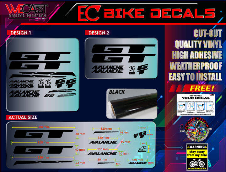GT BIKE FRAME DECALS | Lazada PH
