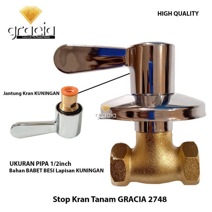 Stop Kran Tanam 1/2" Stop kran shower tanam kran dinding kran toilet ...