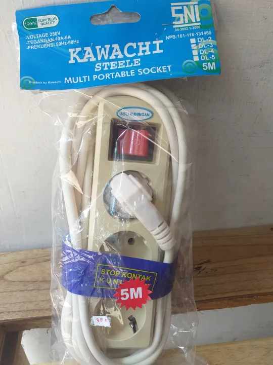 TERMINAL COLOKAN KABEL LISTRIK 3 LUBANG PANJANG KABEL 5 METER | Lazada ...