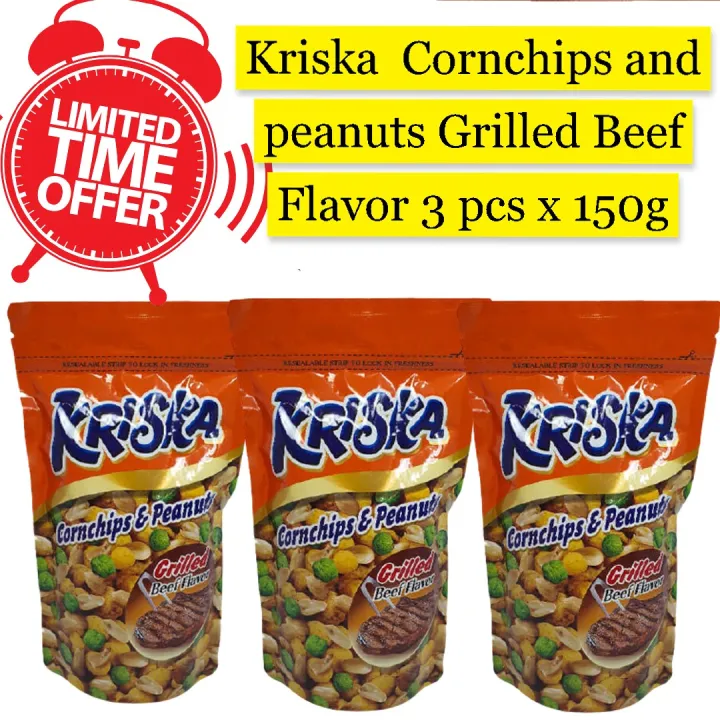 3 pcs Kriska cornchips and peanuts Grilled beef Flavor | Lazada PH