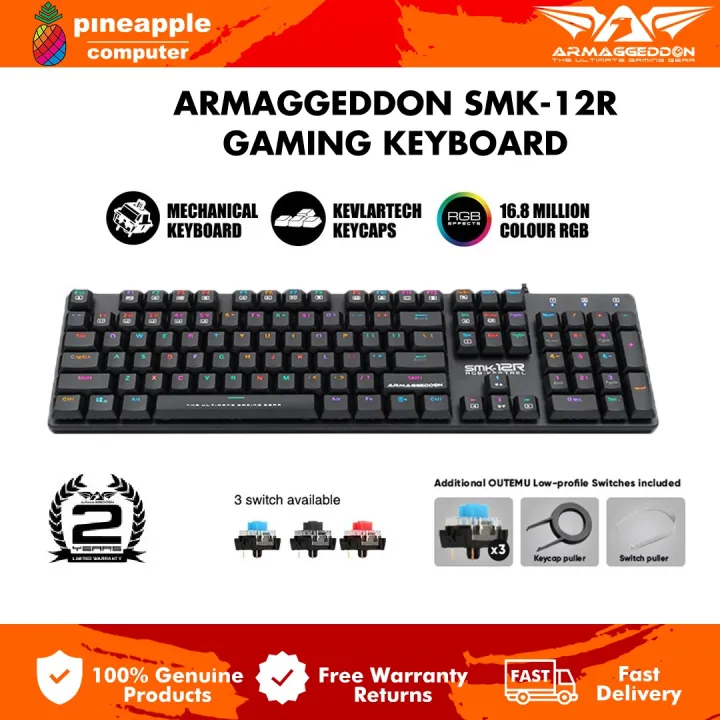 Armaggeddon SMK-12R RGB Kestrel Outemu Switch 16.8 Million Colour RGB Effect Mechanical Keyboard ...