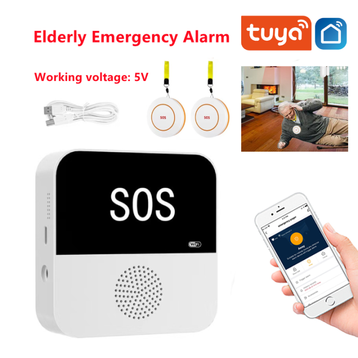 E Life Smart Store Tuya WIFI Alarm Elderly Pager SOS Button Elderly ...