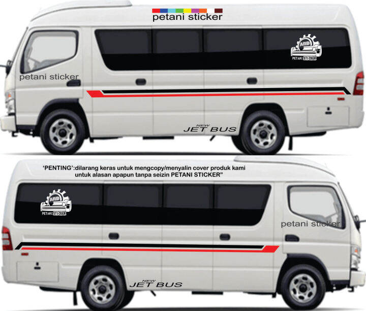 STIKER STICKER MOBIL ELF ISUZUnew jet bus MINI BUS TRAVEL LIST BODI ...