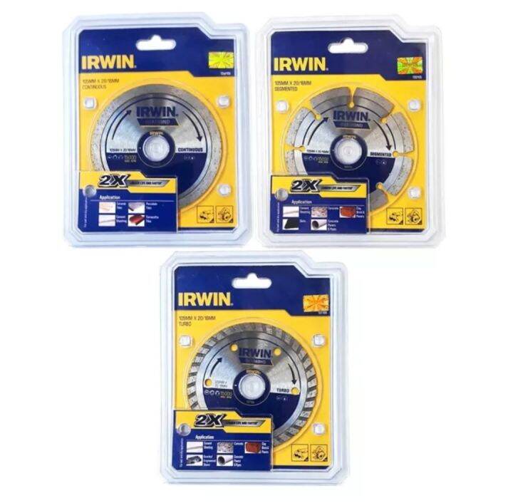 Irwin Diamond Turbo / Segmented / Continuous Diamond Cutting Disc 4" for Concrete, Stone, Tiles ...