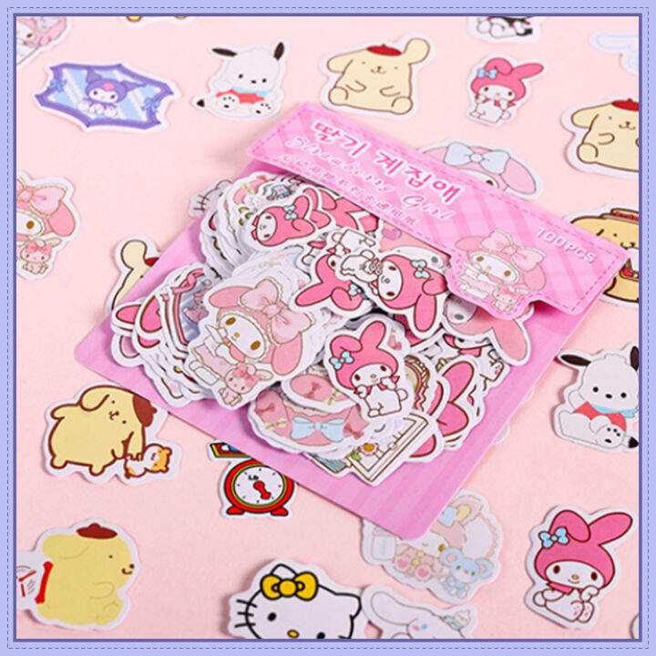 F.six👍Creative Cartoon Stickers Sanrio Series Stickers Cute Notebook ...