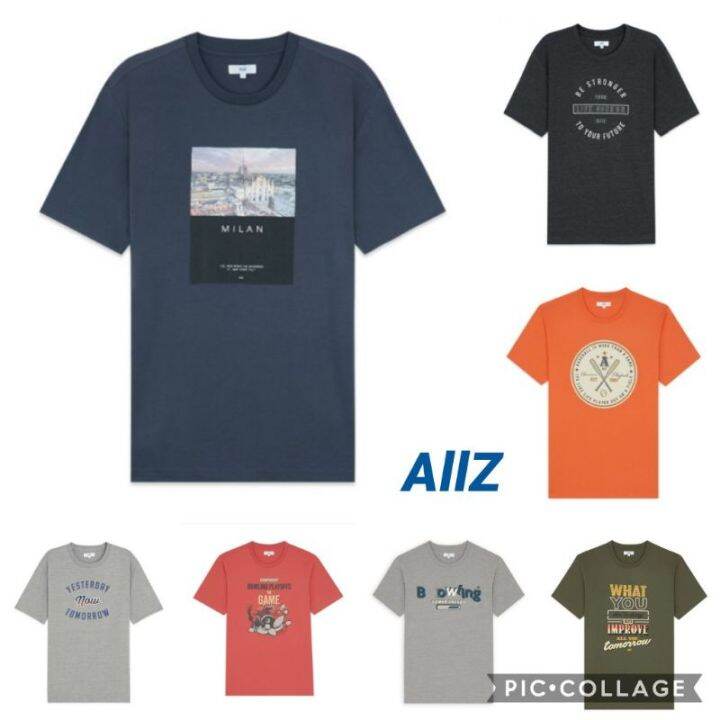 【hot tshirts】เสื้อยืดลายกราฟิกผู้ชาย AllZ แท้ 100% | Lazada.co.th