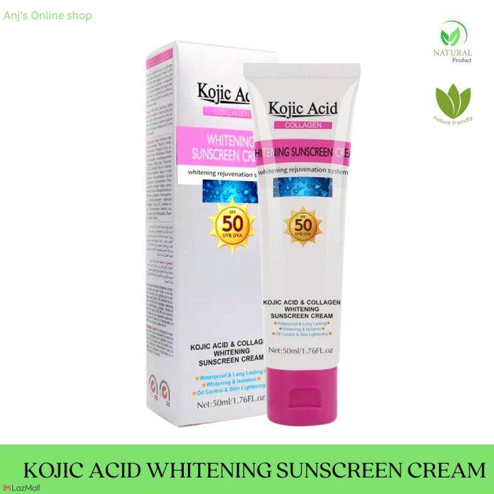 NEW Kojic Acid Collagen Whitening Sunscreen Cream SPF50 Moisturize and ...