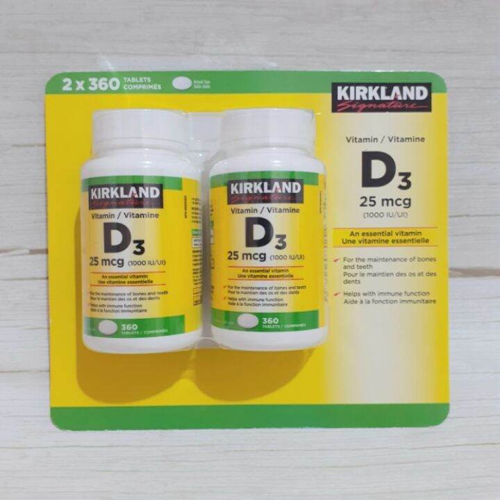 Kirkland Signature Vitamin D3 25mcg 1000 IU 360 Tablets imported from ...