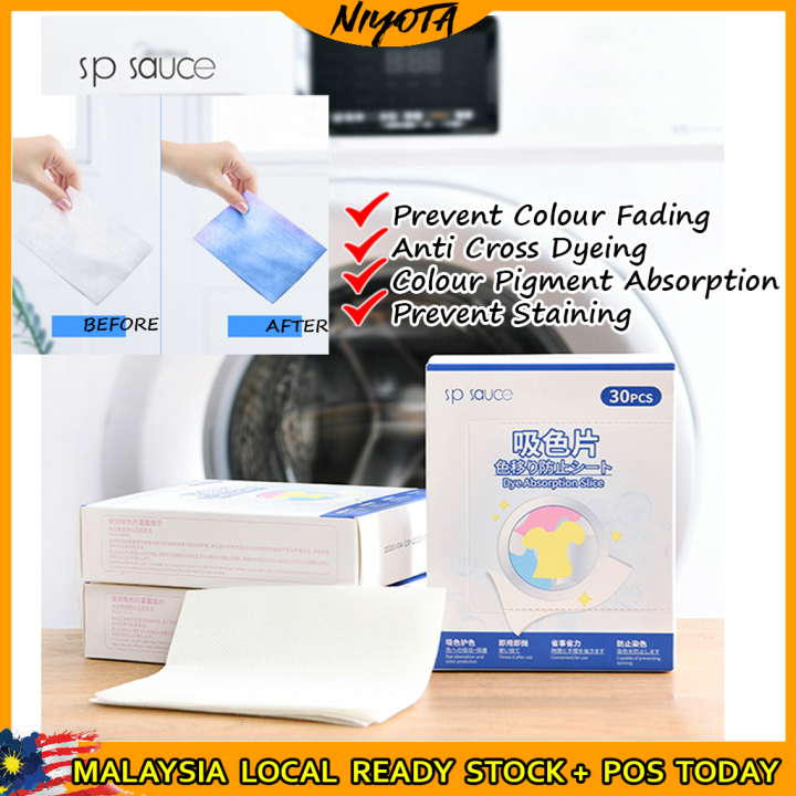 Msia 🔥Laundry Colour Catcher Dye Trapping Sheets 30pcs Anti Dyeing ...
