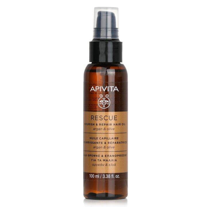 Apivita Rescue Nourish And Repair Hair Oil Argan And Olive 100ml 3 38oz